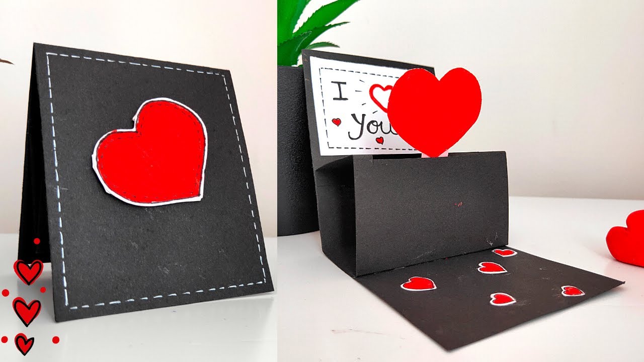 Easy DIY 3D Heart Pop up Card Handmade Valentine’s Day Gift Idea - YouTube