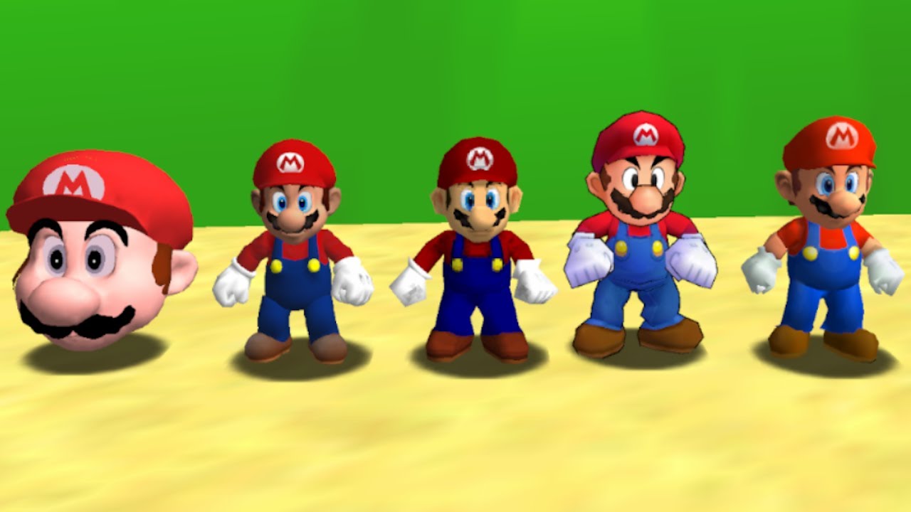 5 New Marios in Super Mario 64 - Full Game 100% Walkthrough - YouTube