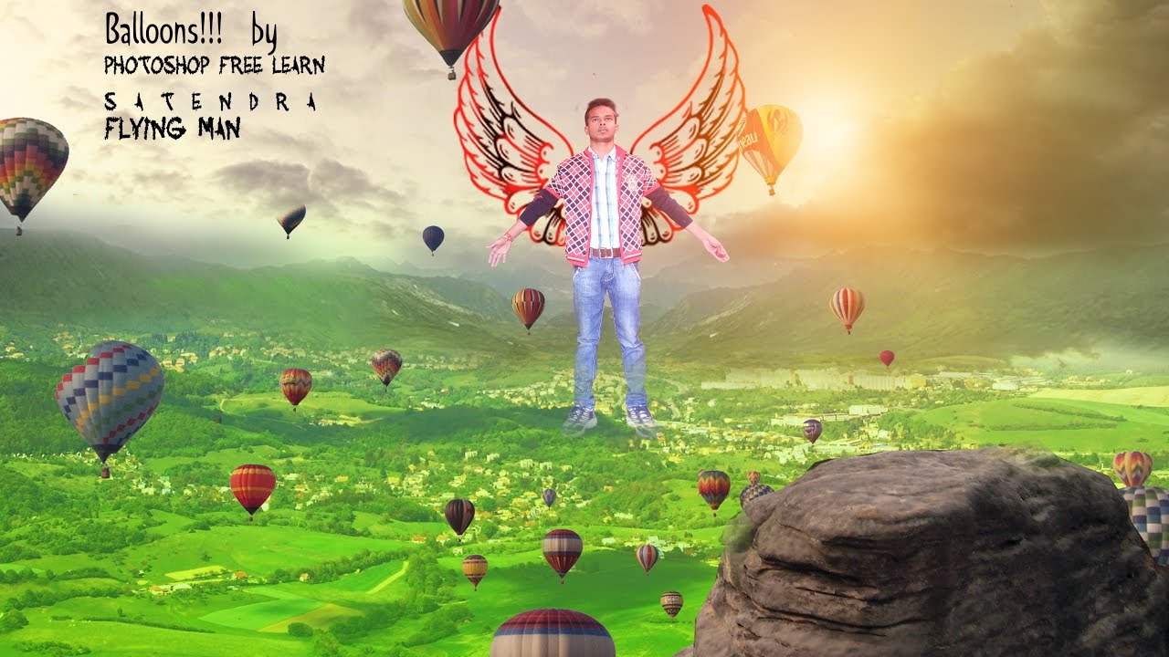Photoshop manipulation tutorial digital Art : flying man - YouTube
