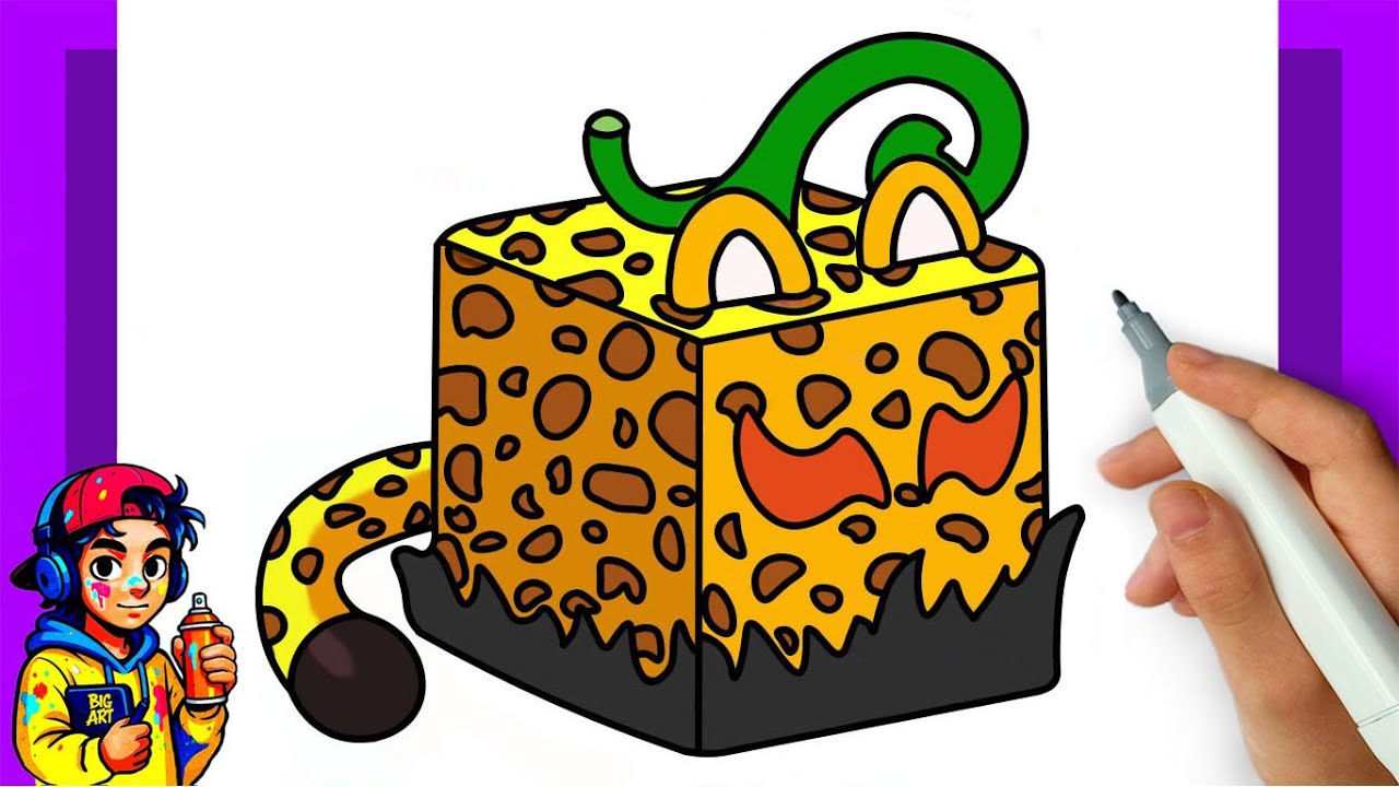 How to Draw LEOPARD | Blox Fruits | Step by step - YouTube