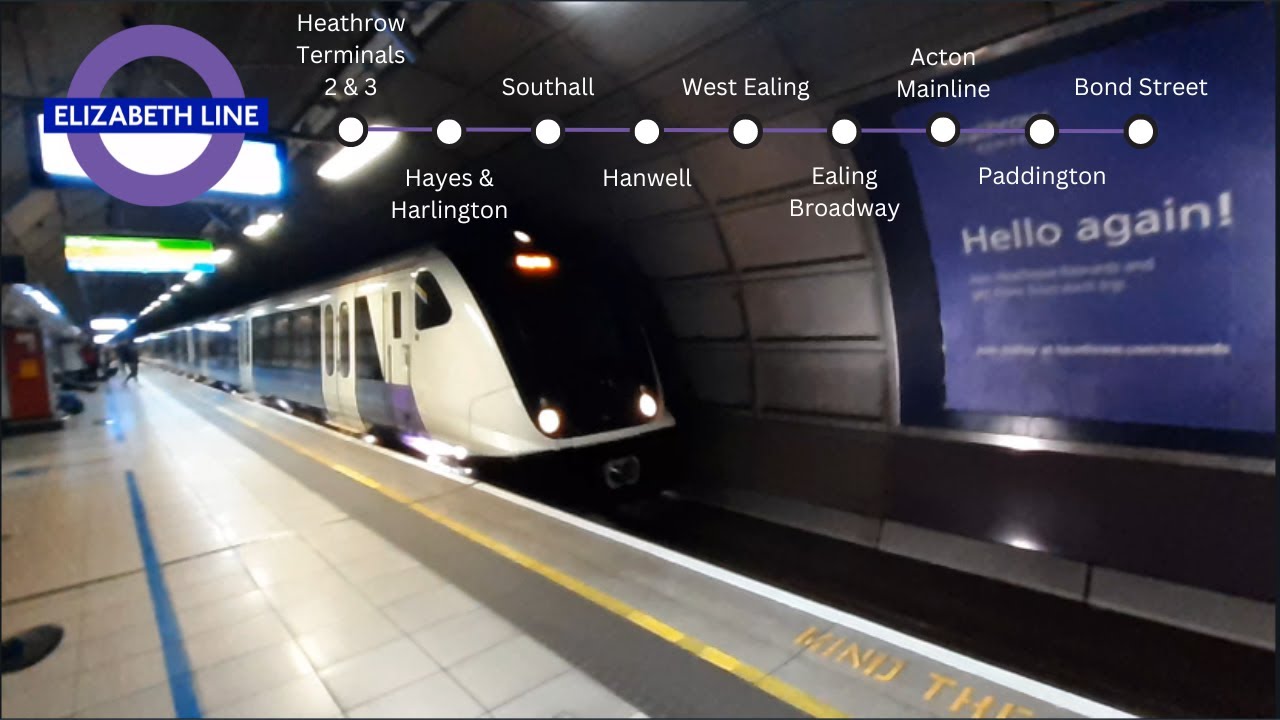 Elizabeth Line | Heathrow Terminals 2 & 3 To Bond Street | TRAIN ...