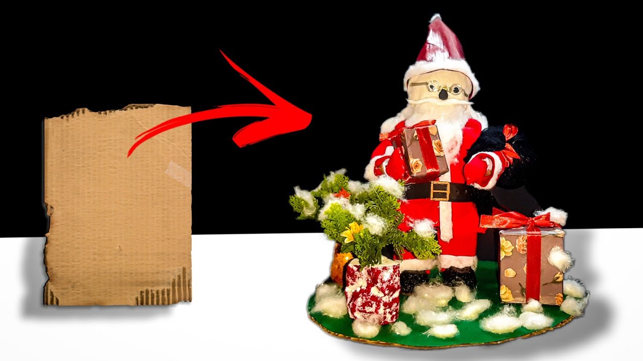 Cardboard Santa Claus | How to make Santa Claus | Christmas Craft ...