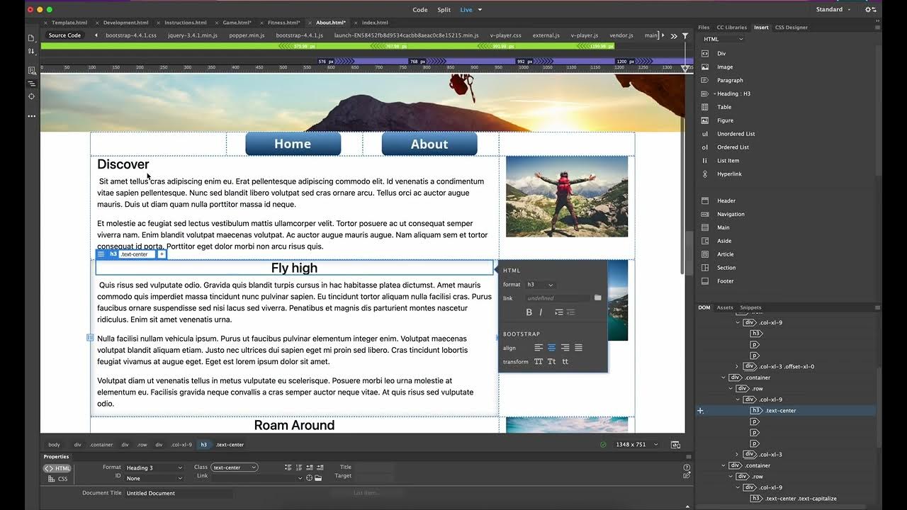 Adding heading styles and customising them in Dreamweaver 2021 - YouTube
