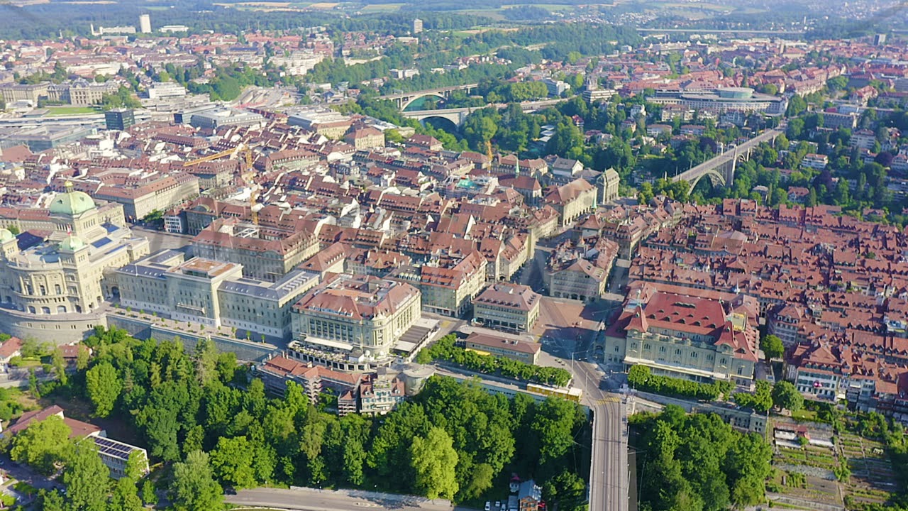 Bern, Switzerland. Federal Palace - Bundeshaus, Bernese Cathedral ...