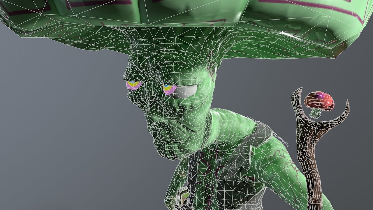 Old Magic Mushroom - Low Poly Wireframe - YouTube