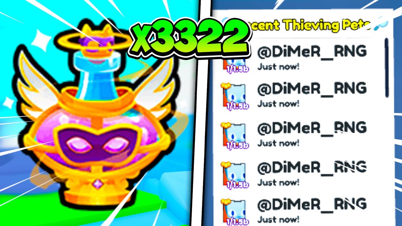 ОТКРЫЛ 3322 GOD POTION РАДИ 1 ХУГА... В THIEVING PETS GO В РОБЛОКС ...