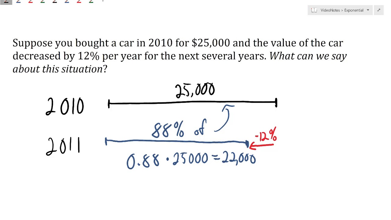 Exponential - Growth Factor from Percent Decay - YouTube
