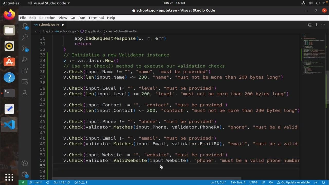 Building APIs with Go - Validation Part 4 - YouTube
