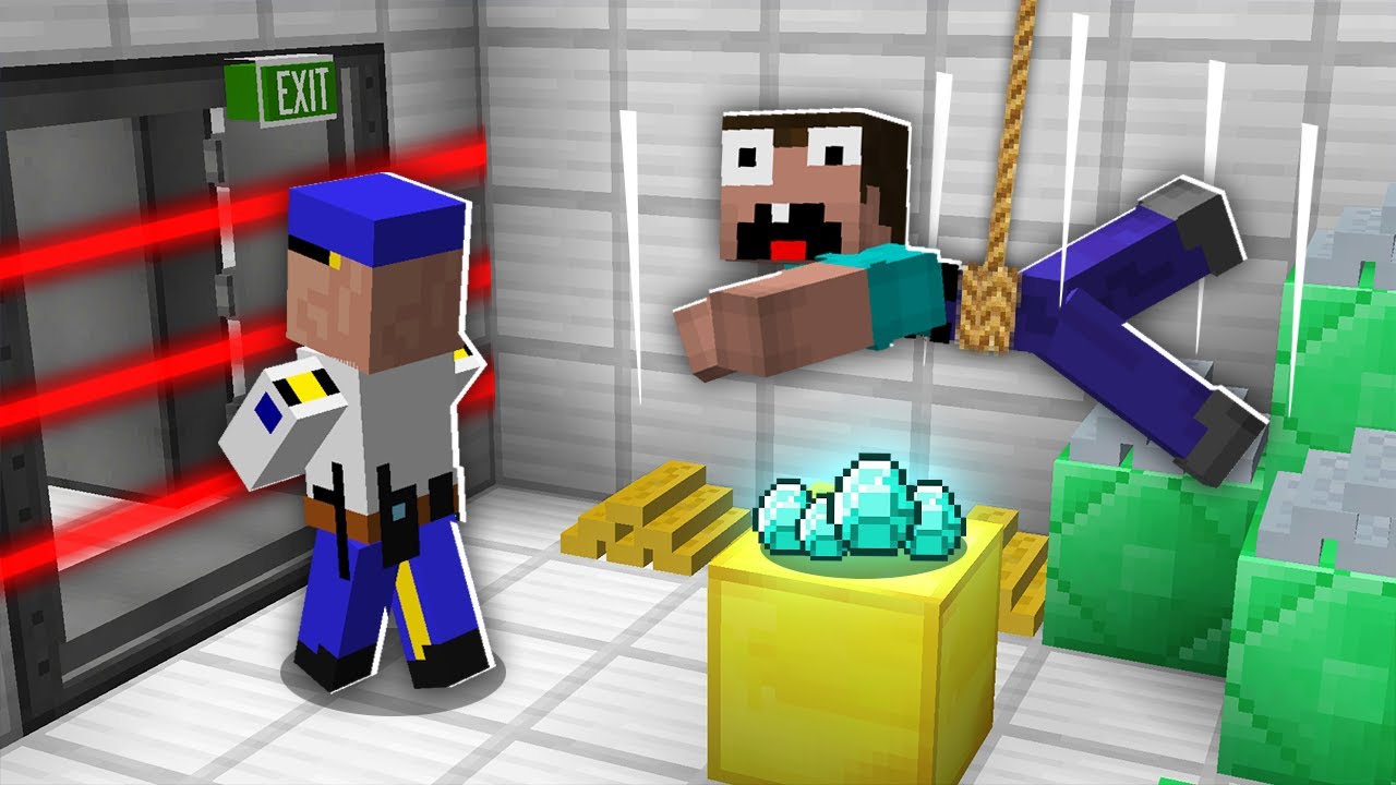 BEST WAY to ROB a BANK with a ROPE! BANK ROBBERY in Minecraft Noob vs ...