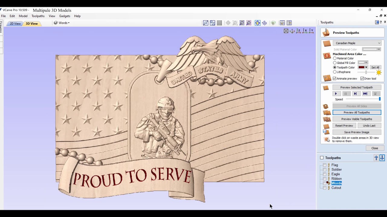 How to use more than one 3rd party 3D models in VCarve - YouTube