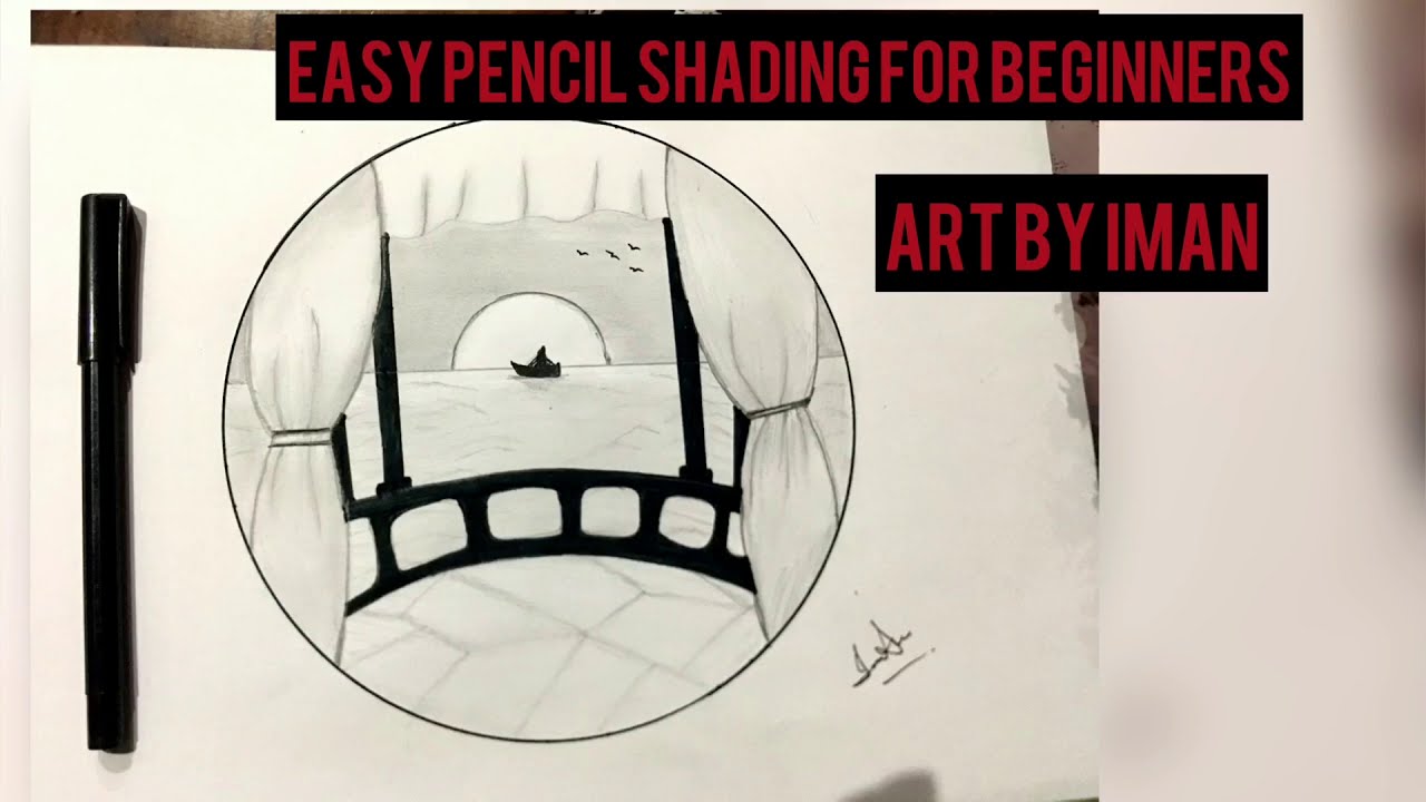 Pencil Drawing in a circle|Easy pencil shading for beginners|Balcony ...