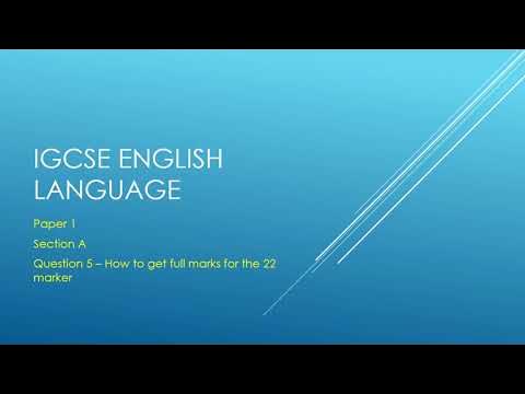 IGCSE English Language Answering Question 5 - YouTube