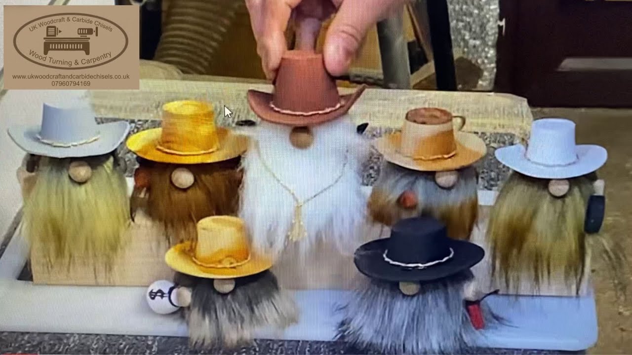 Woodturning introducing our Magnificent 7 (cowboy gonks) & turning a ...