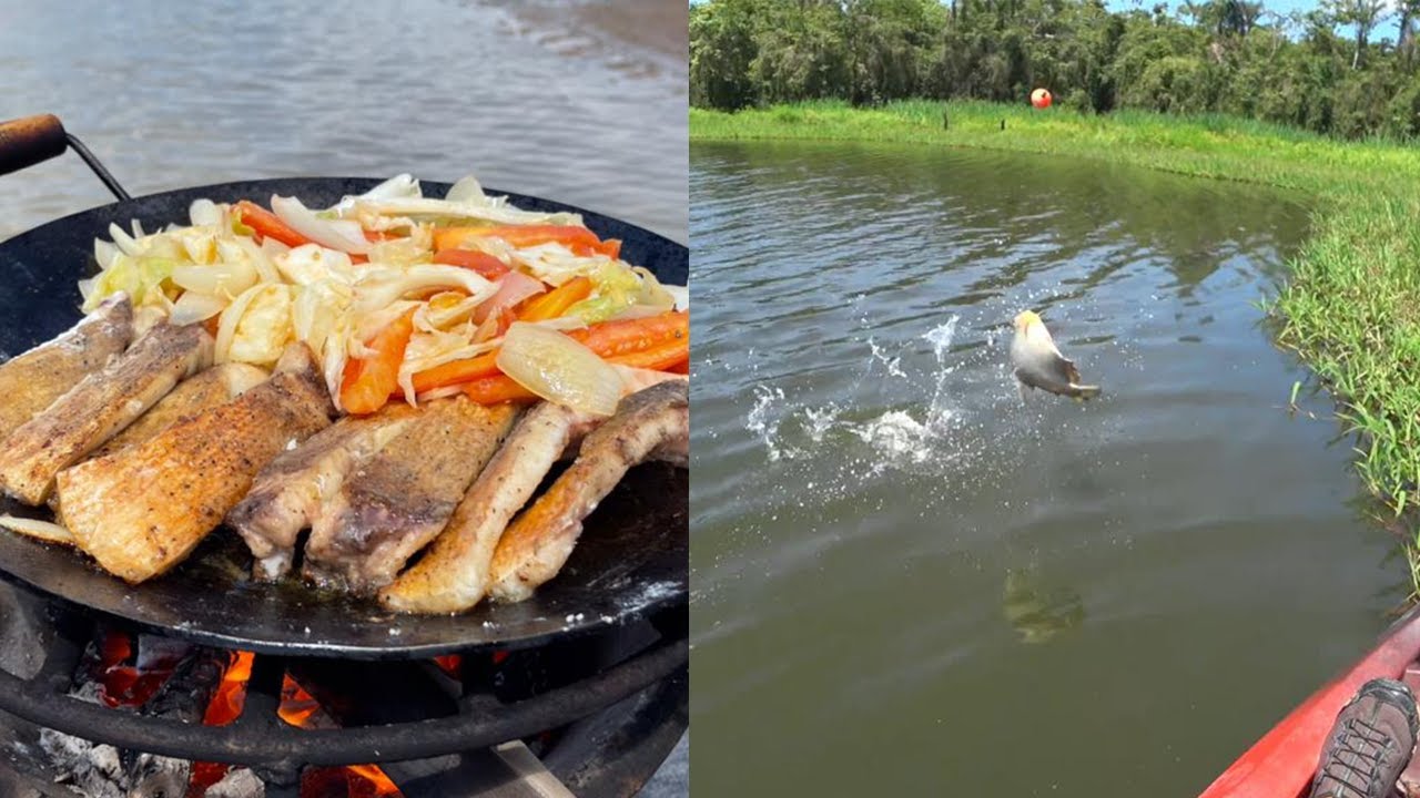KAYAK FISHING AND PIRAPATING (PACU) RIBS (ASMR) - YouTube
