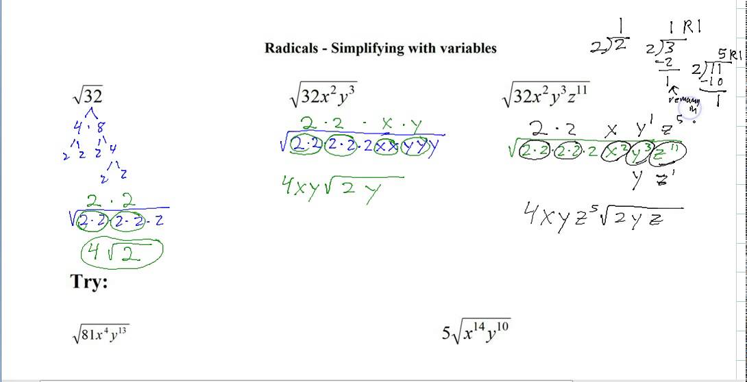 Radicals Simplifying with variables - YouTube