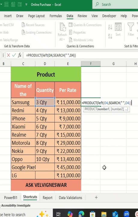 Product Formula - Part 2 | Ask Velvigneswar #excel #excelformulas #exceltips #products #sales ...