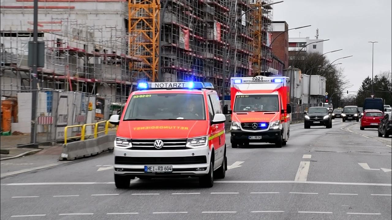 RTW & NEF des RKiSH Rettungswache Wedel auf Einsatzfahrt in Hamburg - YouTube