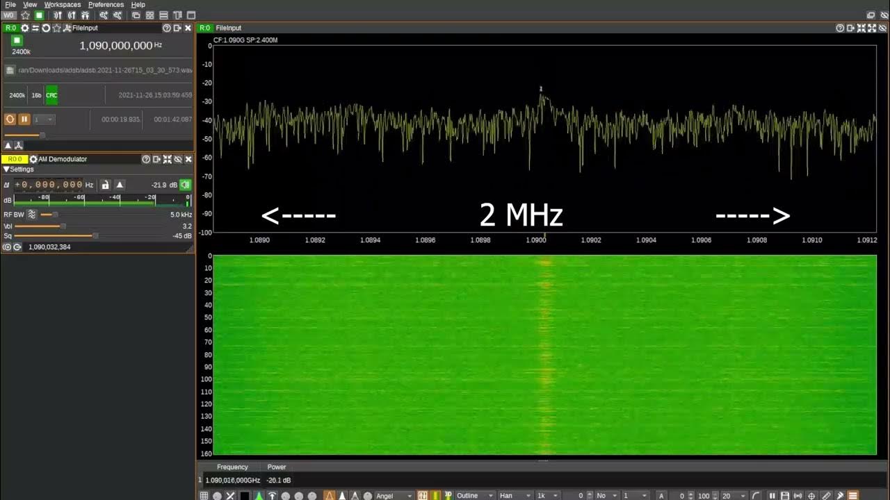 ADS-B Mode-S Signal Identification 1090 MHz on SDRangel | Technology ...