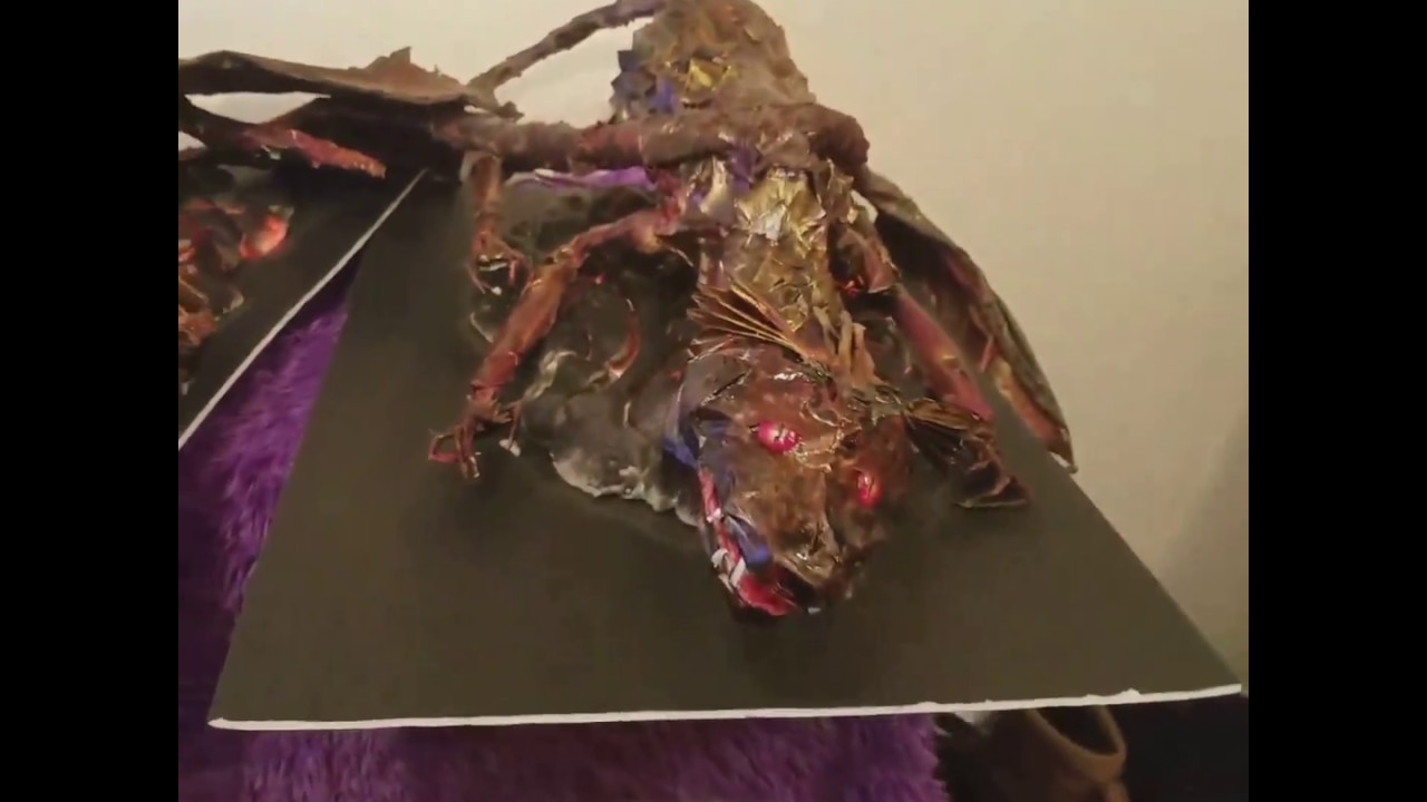 paper mache fire dragon by Lia v. Kea 40" long - YouTube