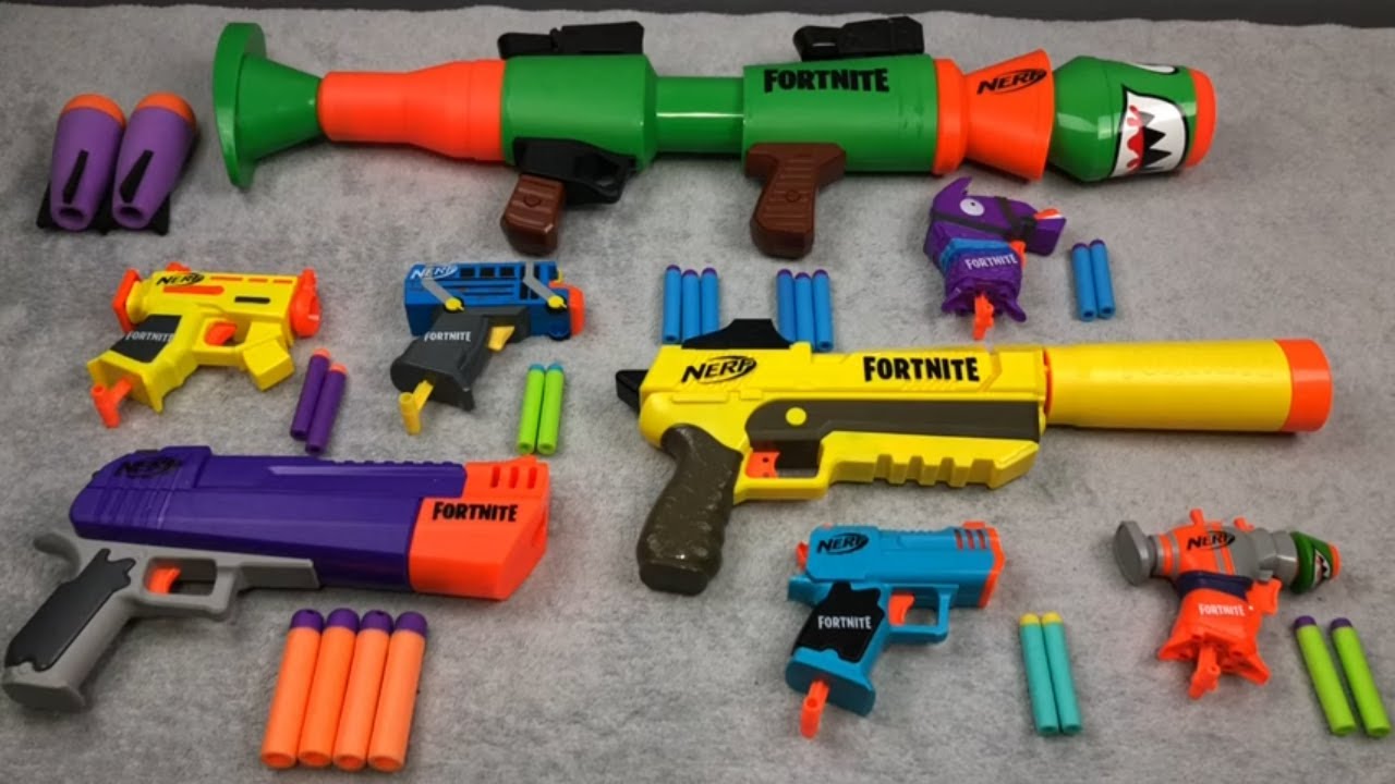 NERF Fortnite Toy Guns Box of Toys Microshots - YouTube