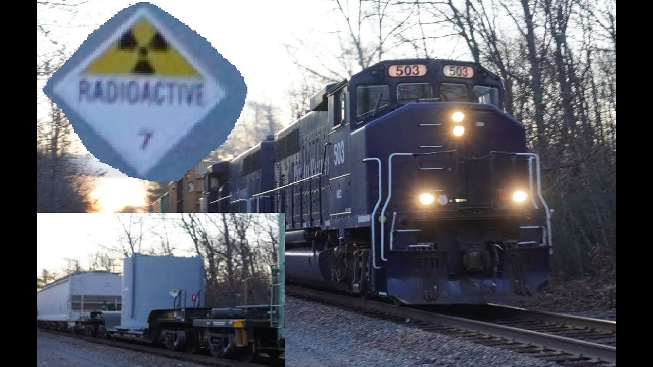 [4K] Pan Am Railways DO-1 With DODX Radioactive Depressed Flat car ...