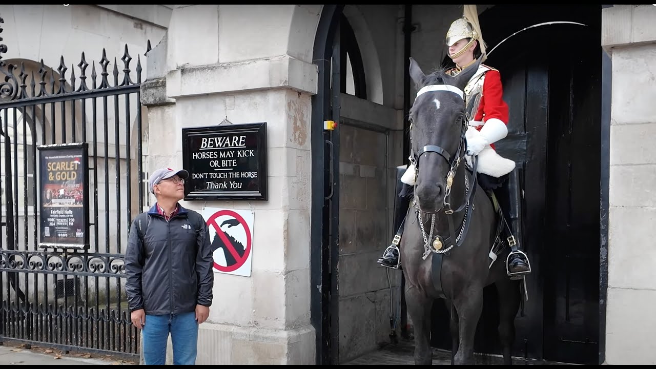 He looks at the Guard then takes a Step Closer !! - YouTube