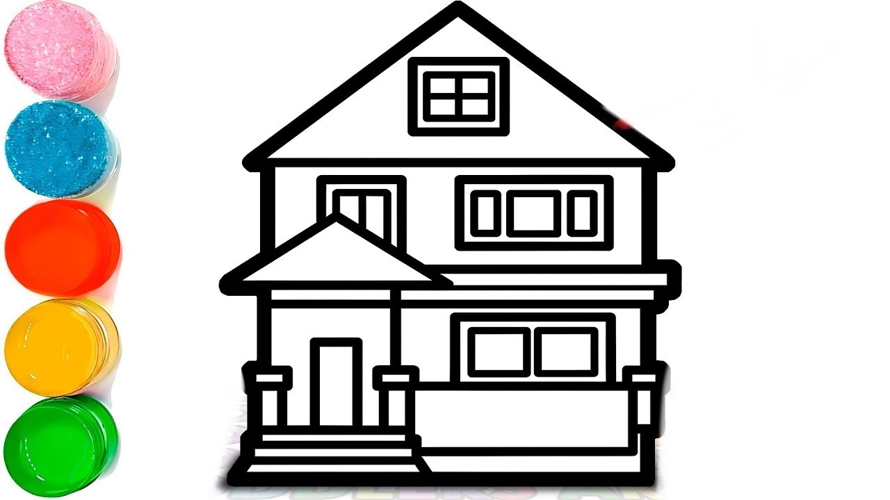 How to Draw a Simple and Easy House from Shapes for Kids | Step by Step ...