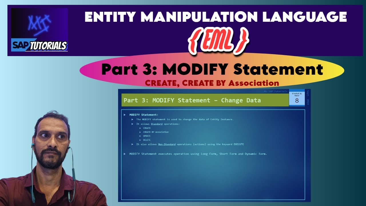 Part 3 : MODIFY EML Statement - CREATE and CREATE BY Association - YouTube