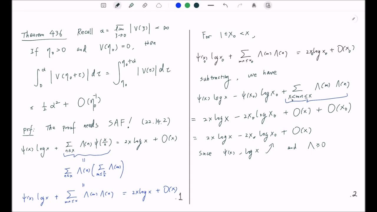 Elementary proof of prime number theorem 19 two lemmas bounding the integrals of V - YouTube