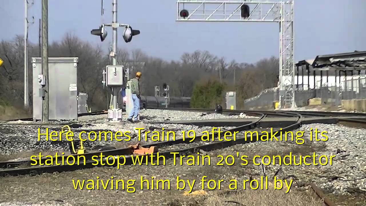Amtrak Train 20 and 19 meet - YouTube