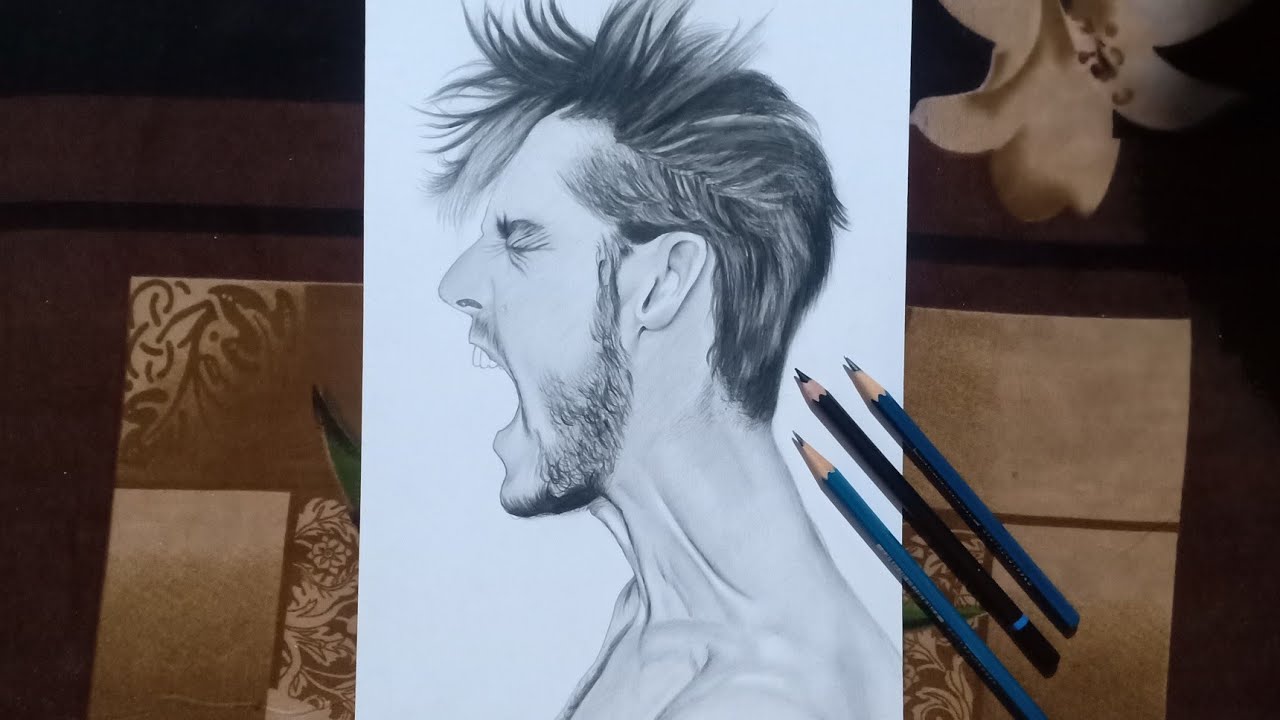 How to draw an angry man - YouTube