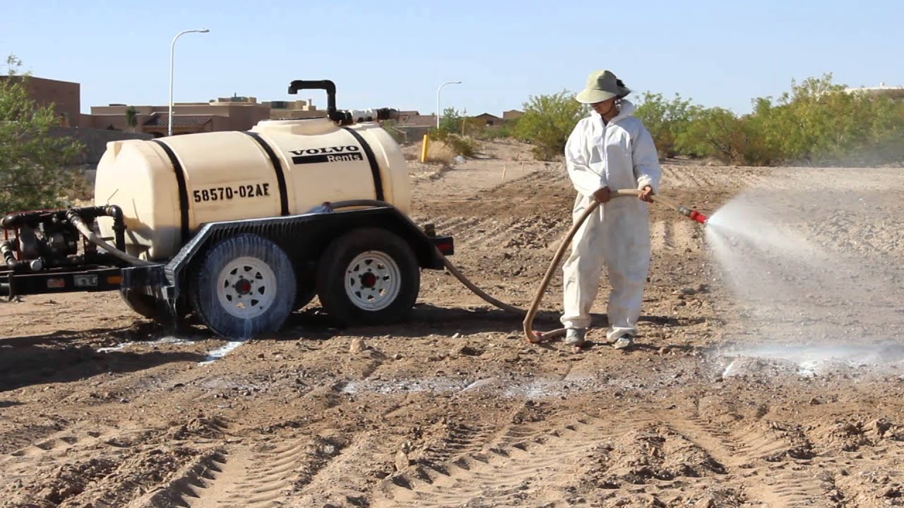 Applying dust control pallative - YouTube