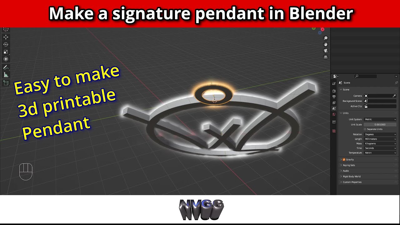 Make a 3d printable pendant from a photo of your initials in Blender ...