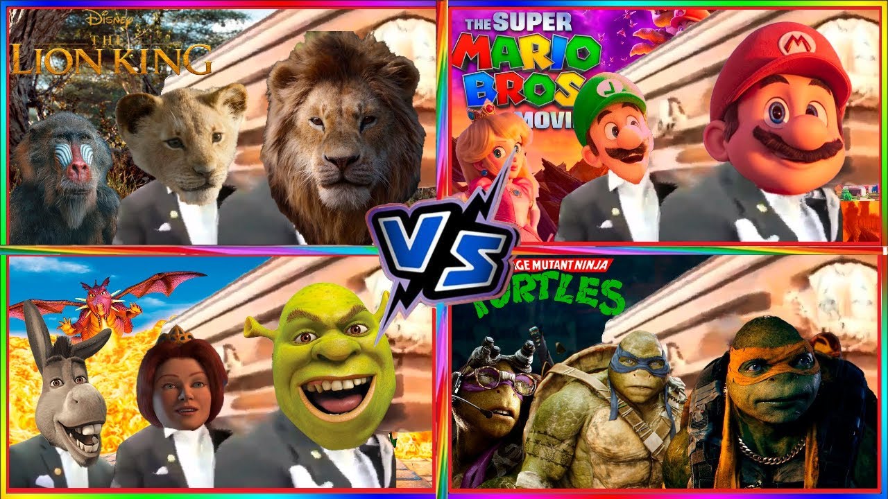 The Lion King vs Mario vs Shrek vs Ninja Turtles – EPIC Movie Battle! # ...