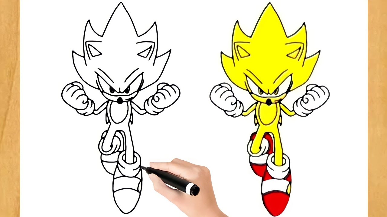 How to draw Super Sonic | Sonic 2 | Como desenhar Super Sonic - YouTube