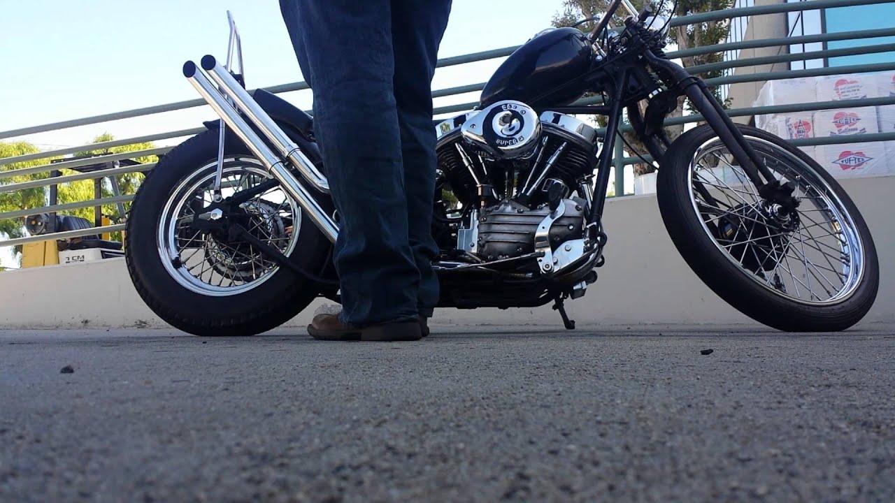 58 panhead pan bobber - YouTube