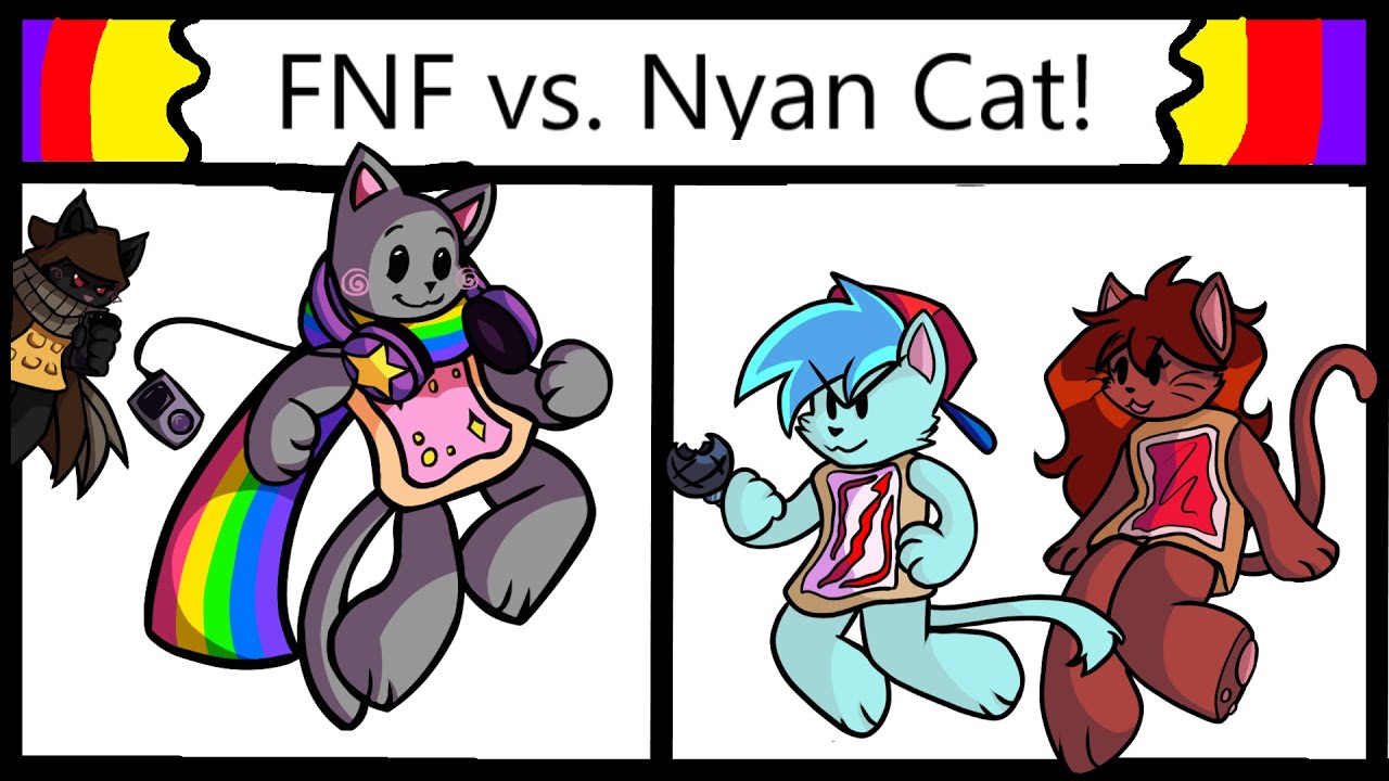 Friday Night Funkin' VS Nyan Cat FULL WEEK + 2 song in freepley (FNF ...