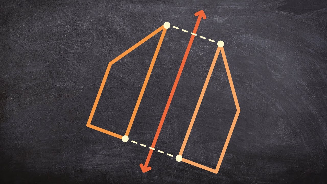 How to reflect a polygon over a line - YouTube