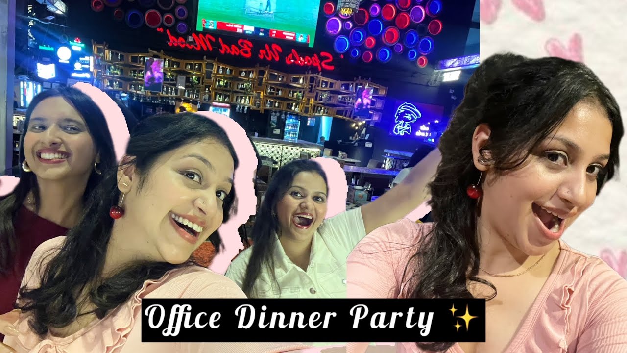 A Night Out With My Office Team || Team Dinner at Rude Lounge - YouTube