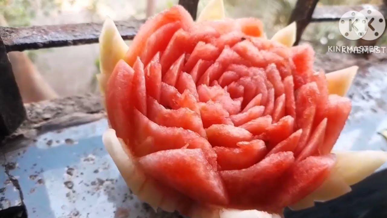 🍉Watermelon Rose 🌹 garnish #watermelon - YouTube