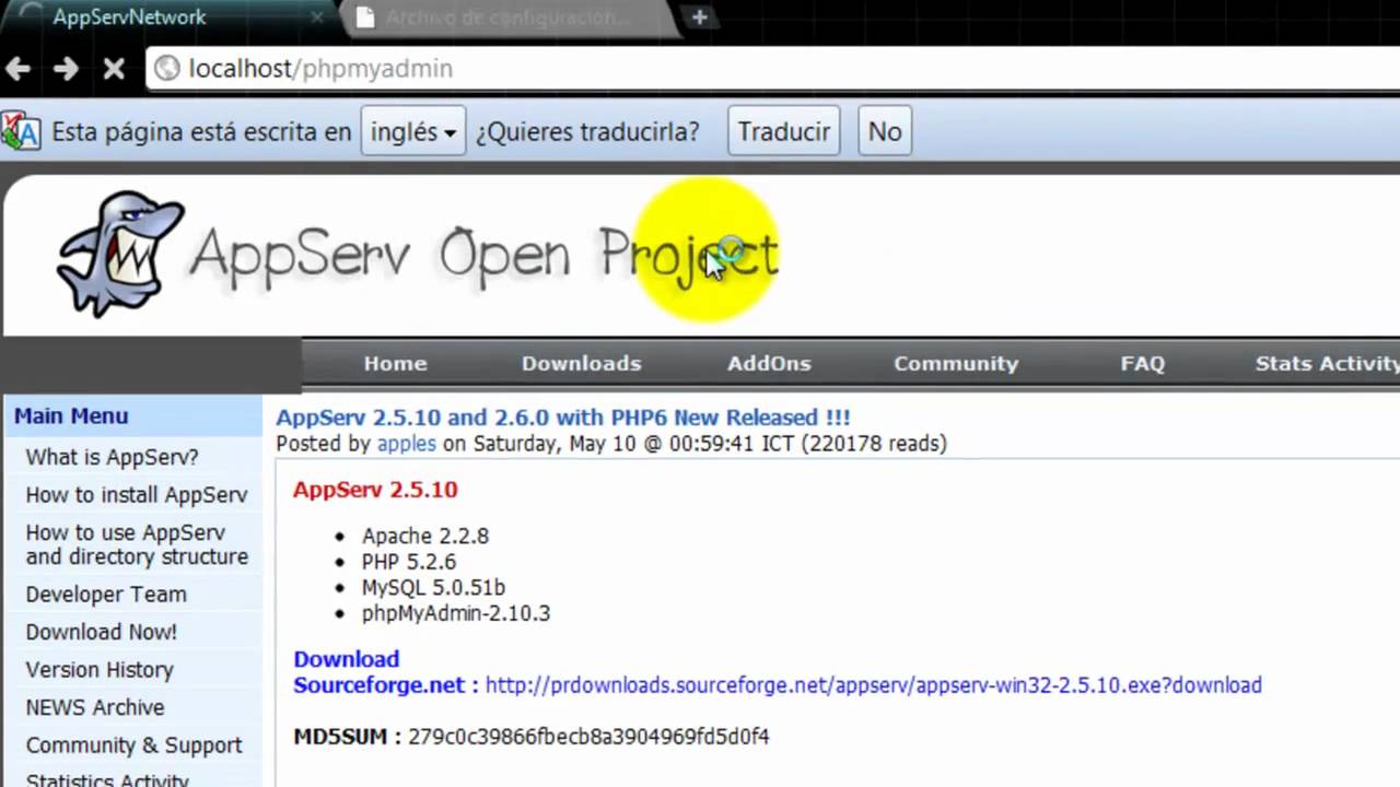 Tutorial Instalar servidor apache con appserv y wordpress en windows [Español] - YouTube
