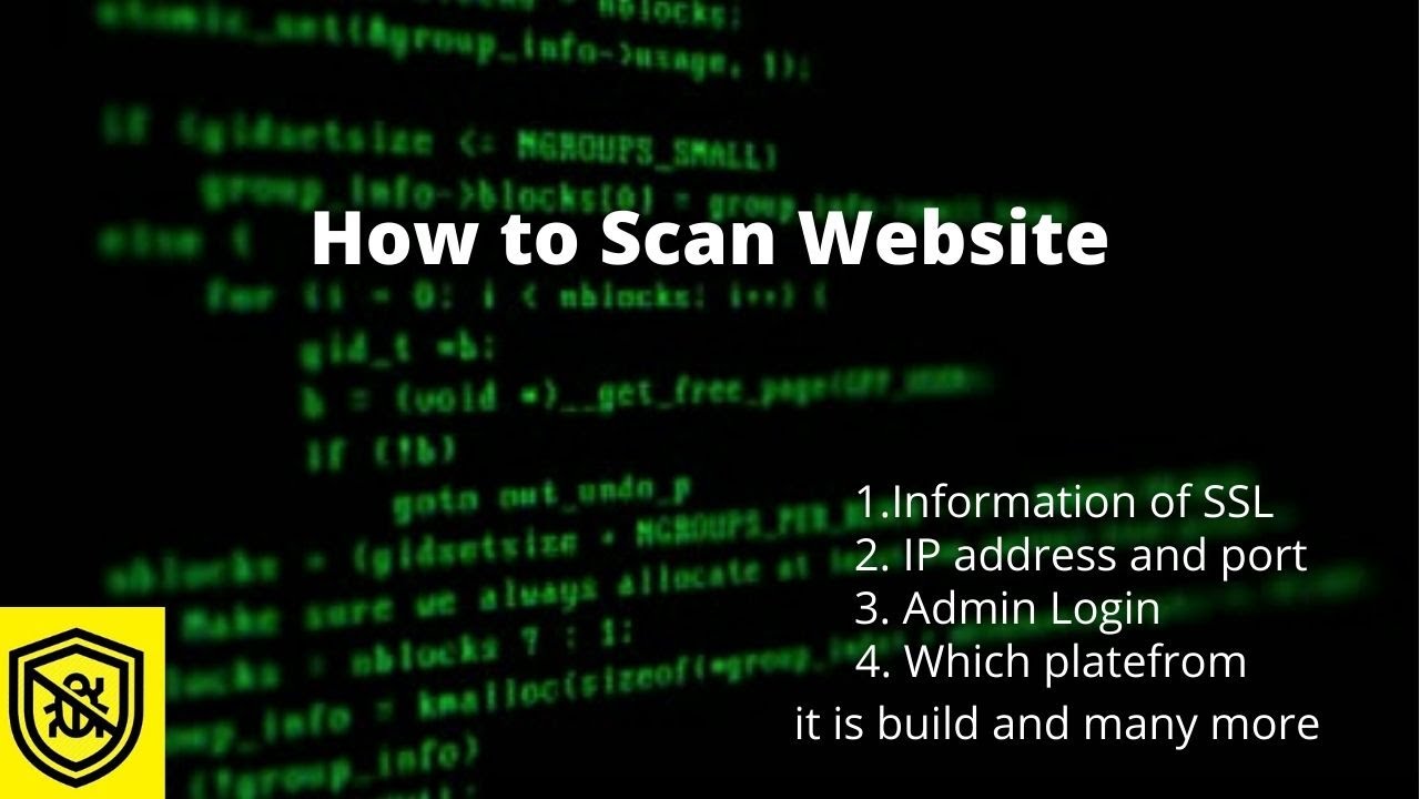 HOW TO SCAN WEBSITE ? - YouTube
