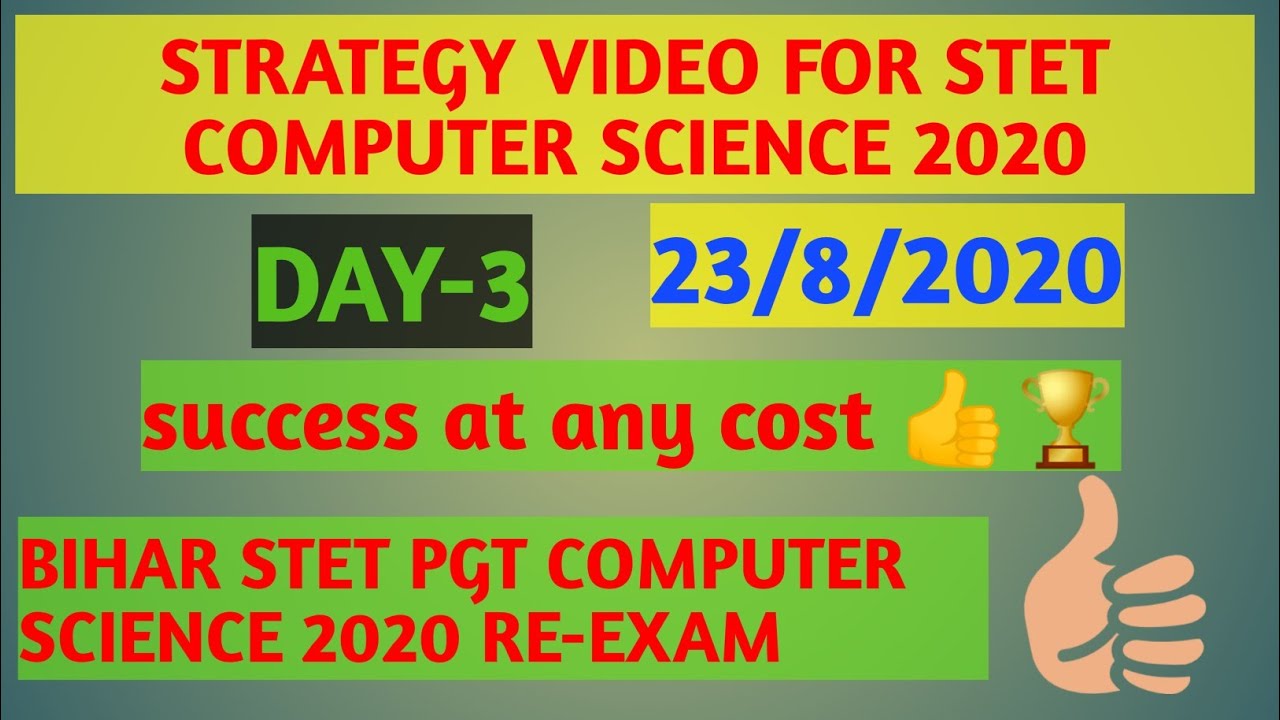 STET COMPUTER SCIENCE 2020 RE-EXAM Strategy video-3 - YouTube