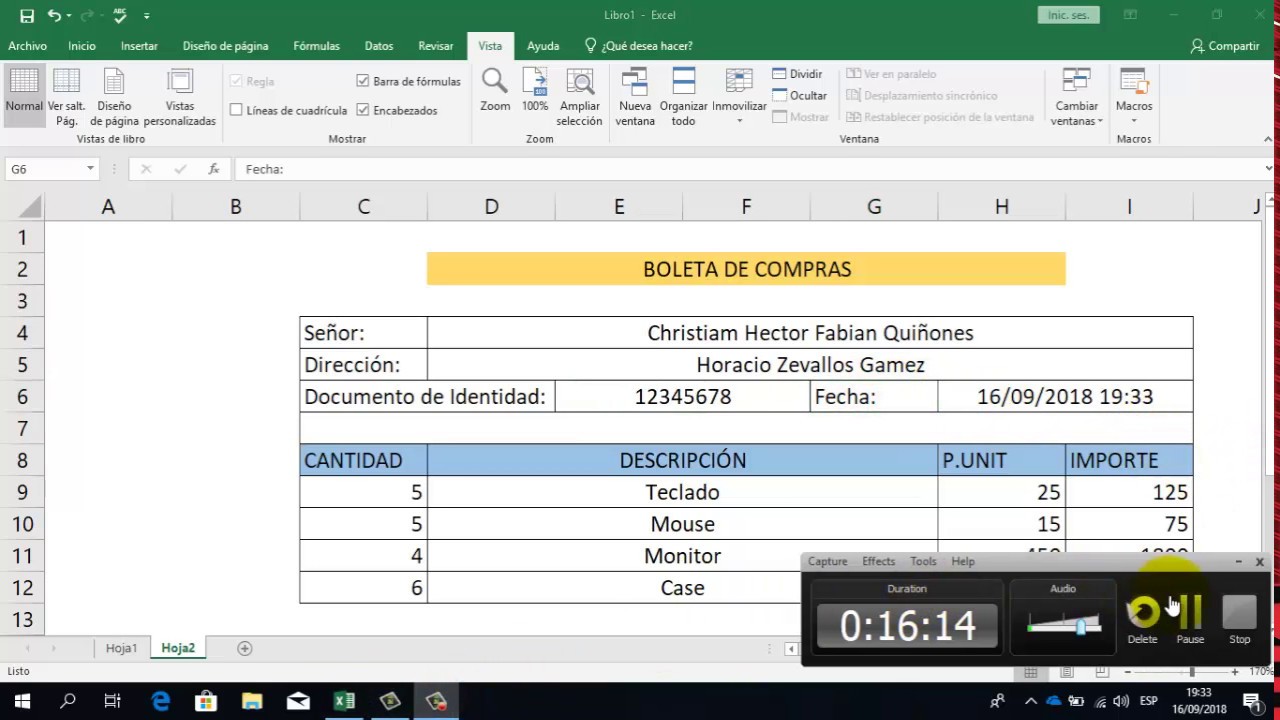10 Excel | Boleta de Compras - YouTube
