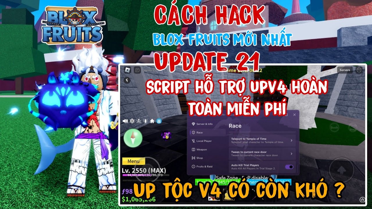 Hack blox fruit mới nhất, cách up tộc v4 bằng hack cực dễ - YouTube