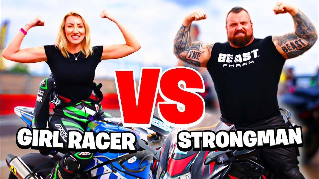 Strongman Vs Biker Girl! - YouTube