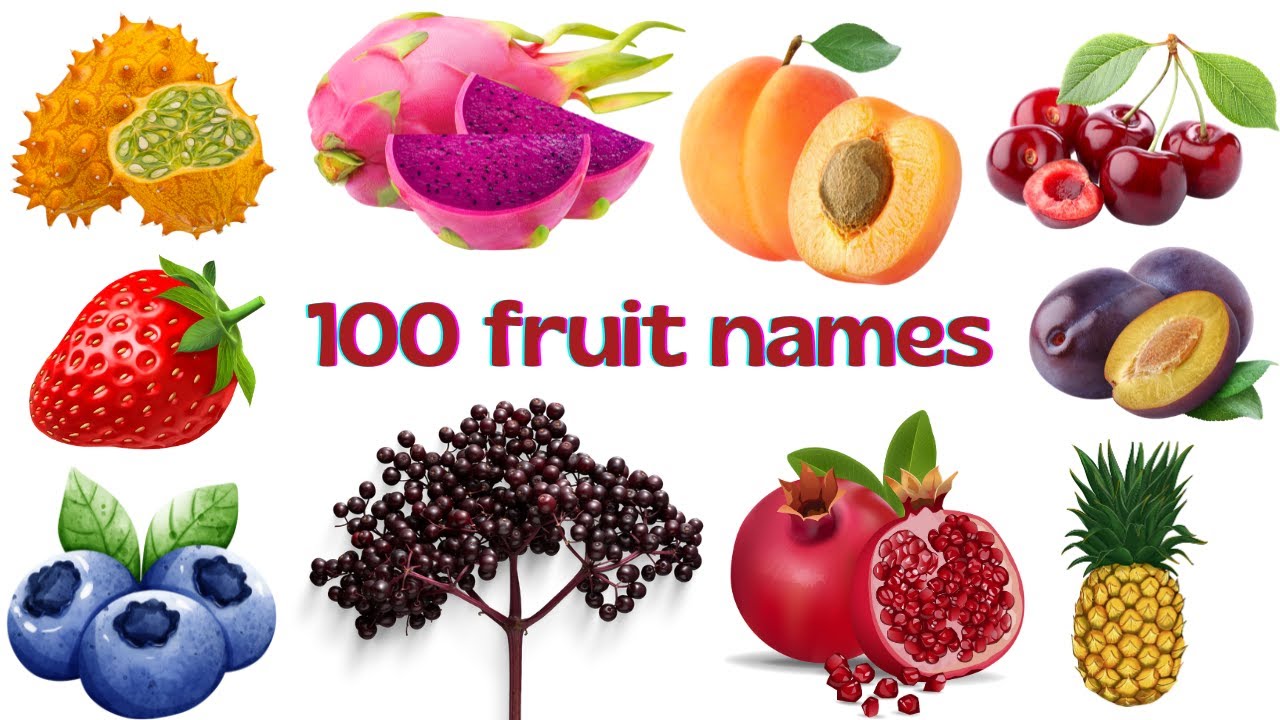 100 + Fruit Name In English Vocabulary | Fruits Vocabulary | Name Of ...