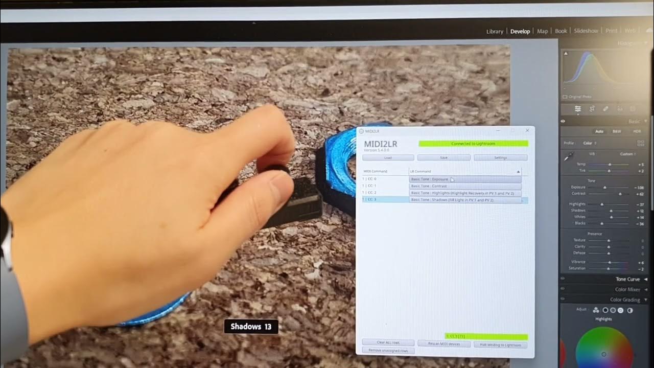 Adobe Lightroom Classic with Parkstool Midi controller - adjust configuration - MIDI2LR - YouTube