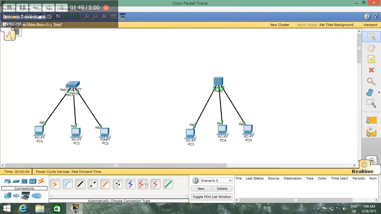 Cisco Packet Tracer dasturi yordamida HUB va SWITCHni o’zaro taqqoslash ...