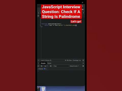 JavaScript Interview Question: Check If A String Is Palindrome #programming #code - YouTube